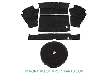 MGB Deluxe Trunk Carpet set, Black 62-80 - Northwest Import Parts